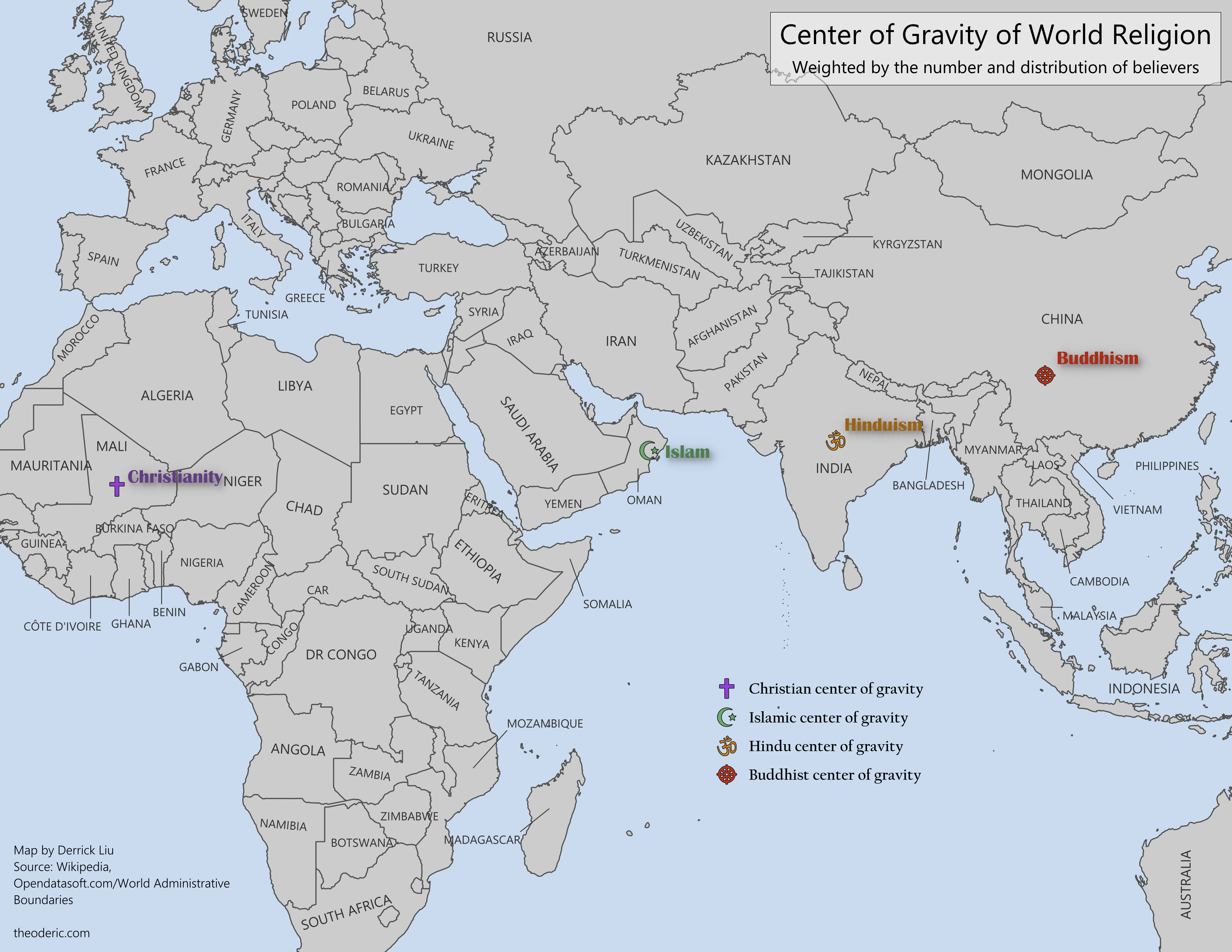 A center of gravity analysis of major world religions – Derrick Liu